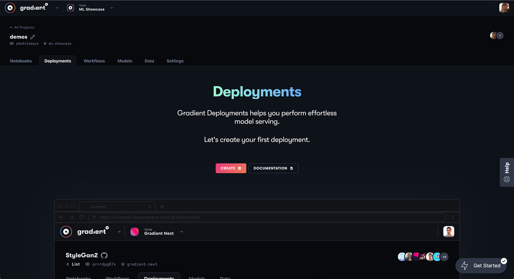 Run the Stable Diffusion web UI from Gradient Deployments