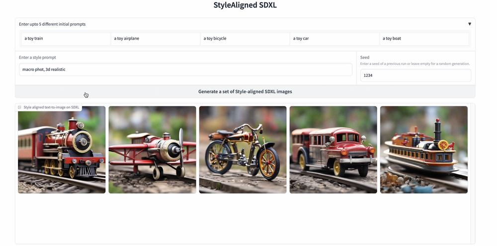A Paperspace Demo on Style-Aligned Image Generation through Shared Attention