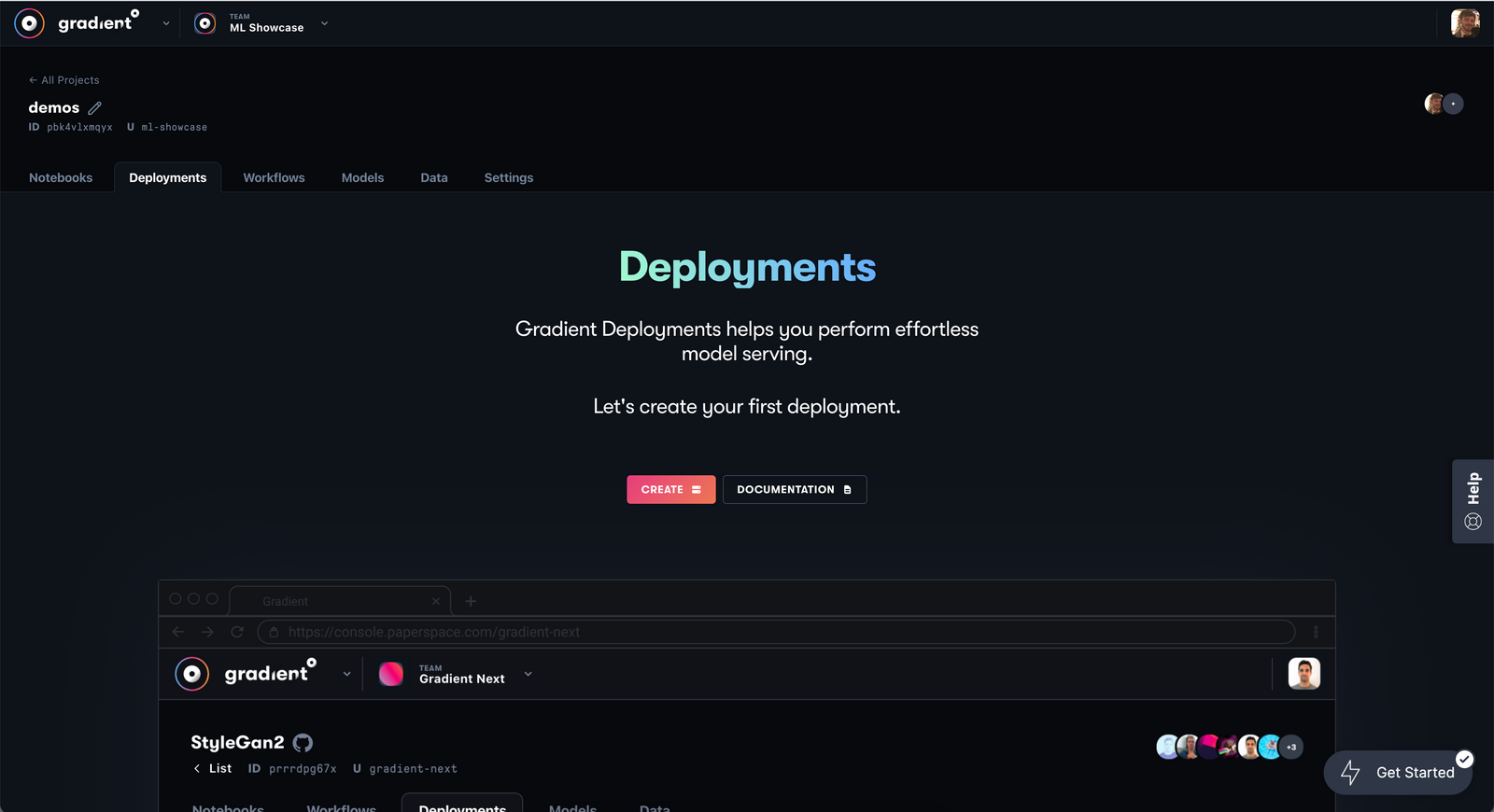Run the Stable Diffusion web UI from Gradient Deployments