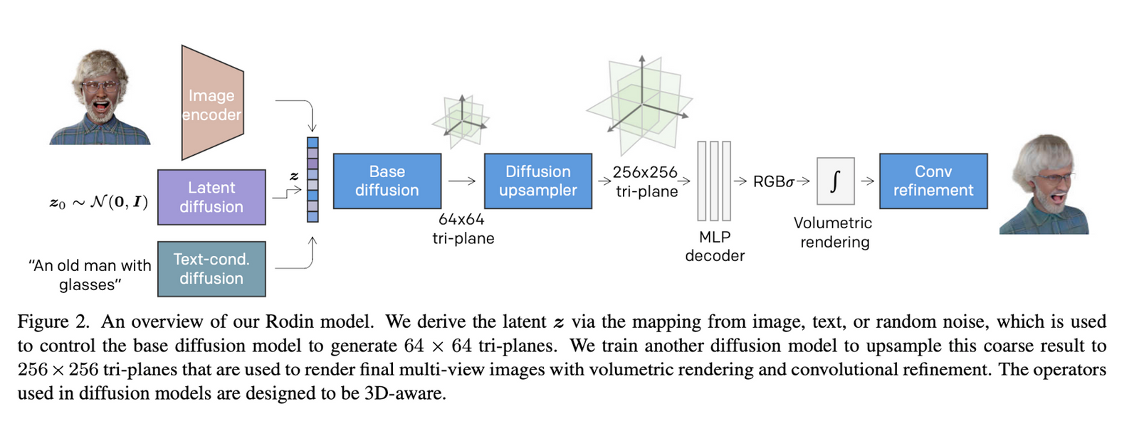 Rodin: Roll-out Diffusion Network