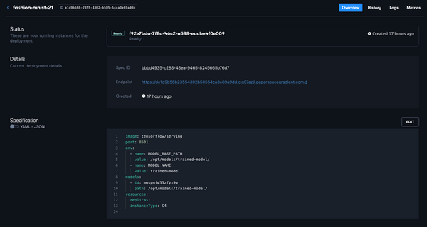 Create and Deploy a Model to Production Using Gradient